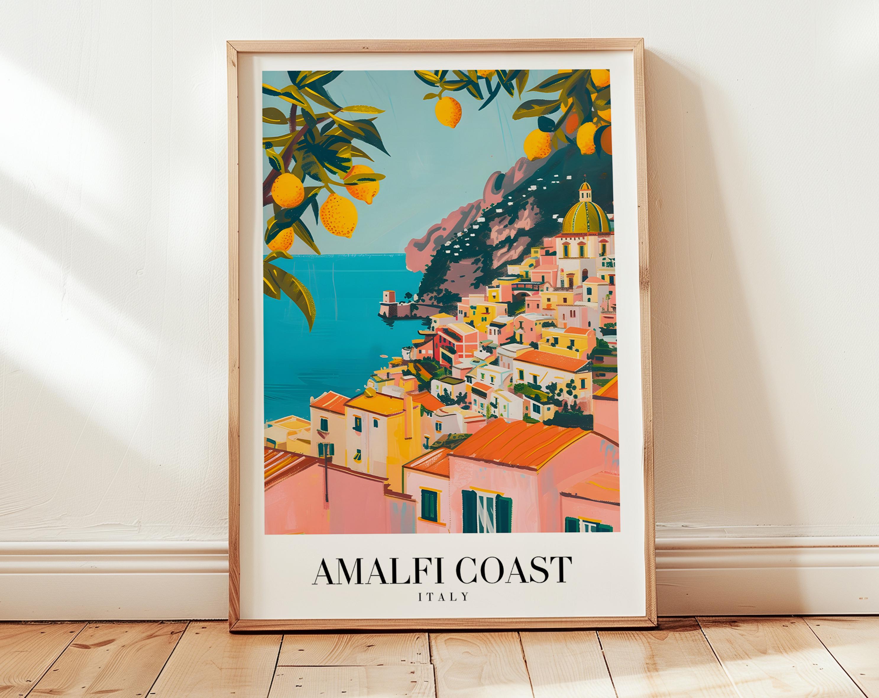 Amalfi Coast Travel Poster: Italy Wall Art, Personalized Print - Etsy