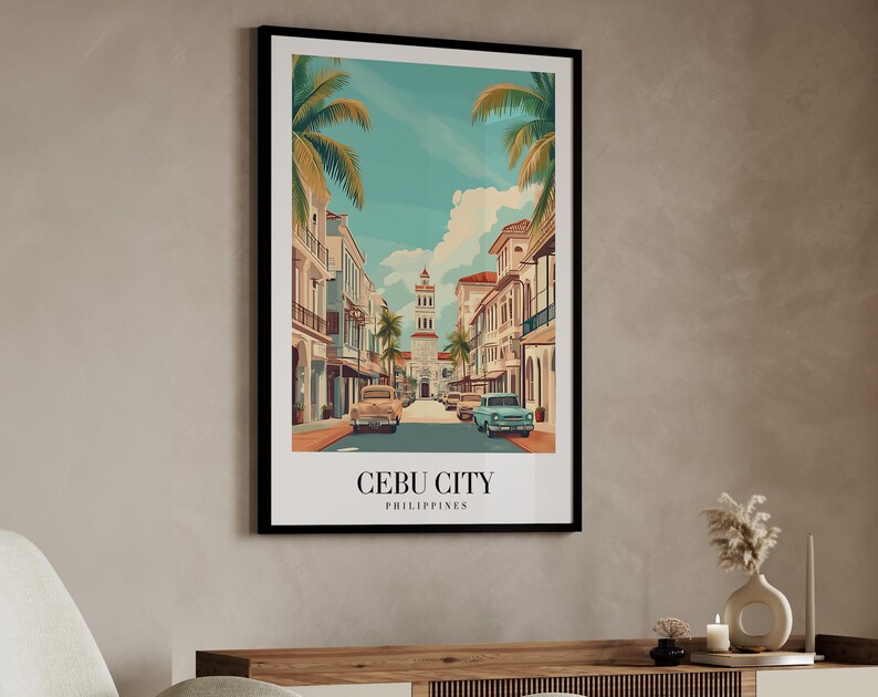 Cebu City Travel Poster, Philippines Wall Art, Personalized Gift ...