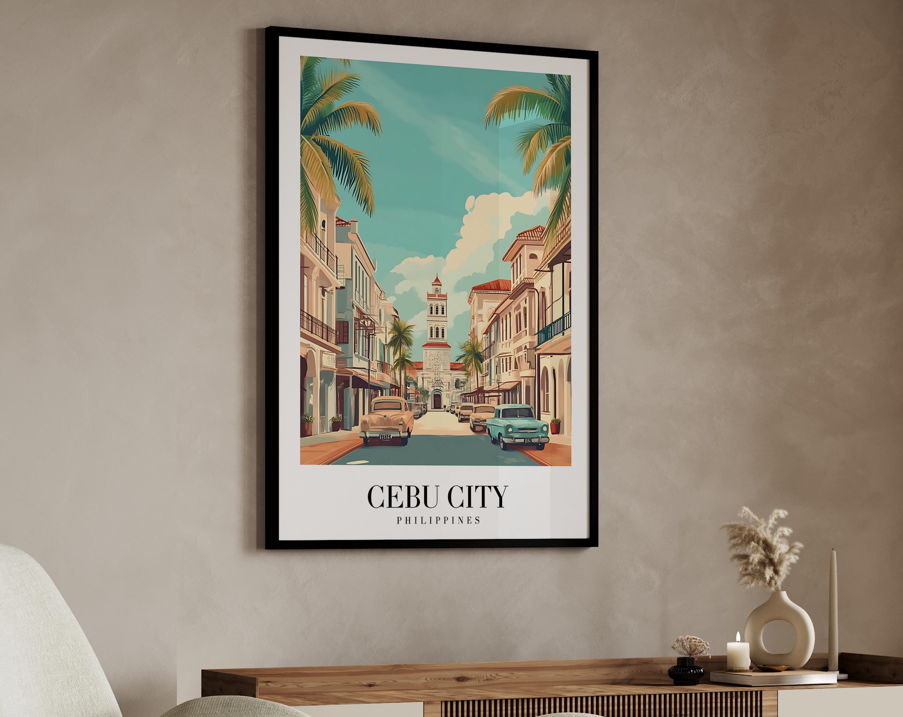 Cebu City Travel Poster, Philippines Wall Art, Personalized Gift ...