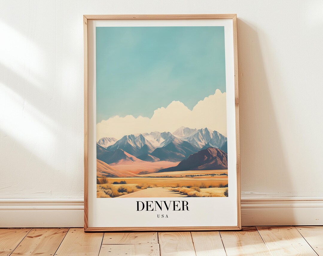 Denver Travel Poster, USA Wall Art, Retro Travel Poster, Minimalist ...