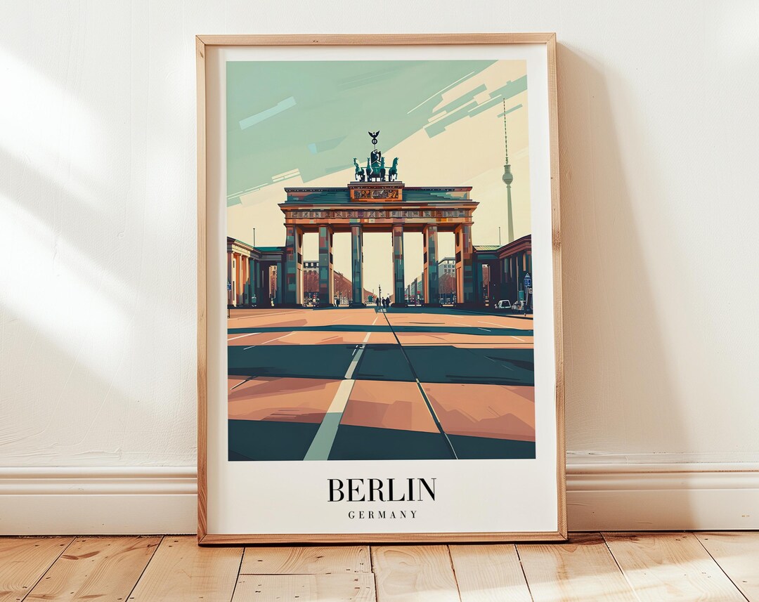 Berlin Travel Poster, Germany Wall Art, Personalized Gift, Minimalist ...