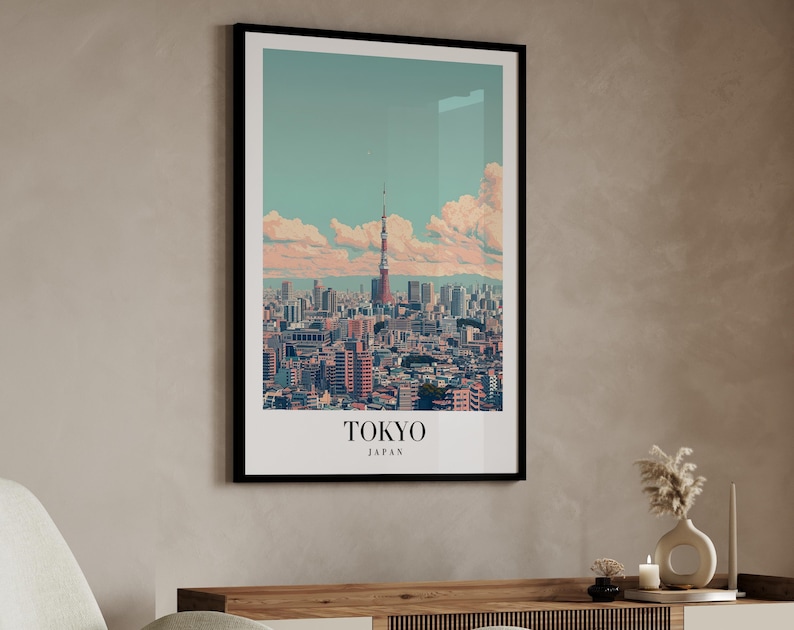 Tokyo Travel Poster: Japan Cityscape Art Print - Etsy