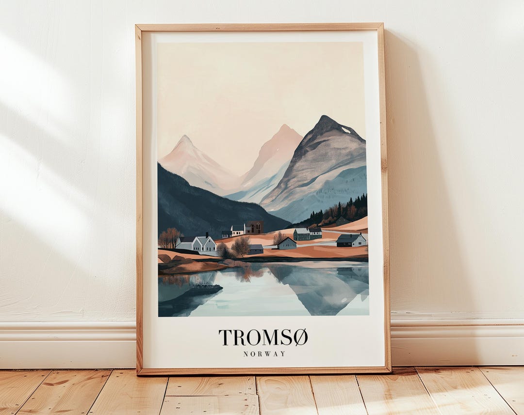Tromsø Norway Travel Poster: Vintage Cityscape Art Print - Etsy