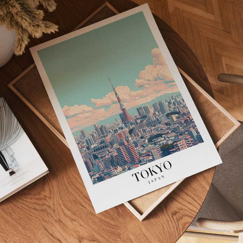 Tokyo Travel Poster: Japan Cityscape Art Print - Etsy