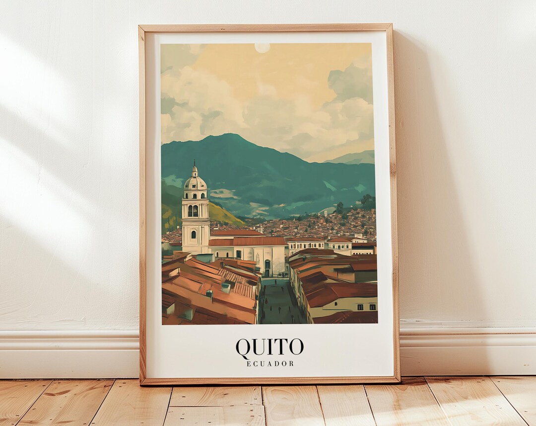 Quito Ecuador Travel Poster: Vintage Cityscape Wall Art - Etsy