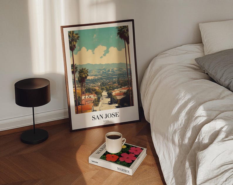San Jose Travel Poster: Vintage Cityscape Wall Art - Etsy