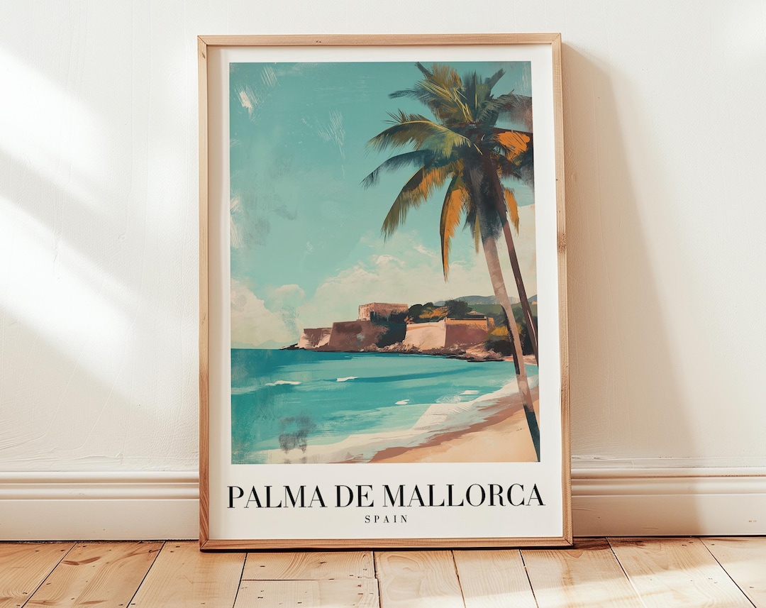 Palma De Mallorca Print: Retro Spain Travel Poster - Etsy