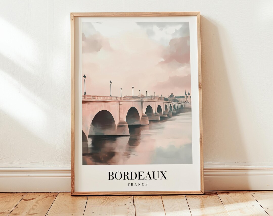 Bordeaux France Vintage Travel Poster: Dreamy Landscape Art Print - Etsy