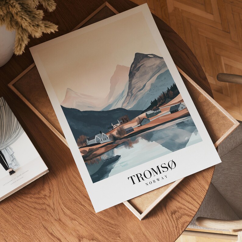 Tromsø Norway Travel Poster: Vintage Cityscape Art Print - Etsy
