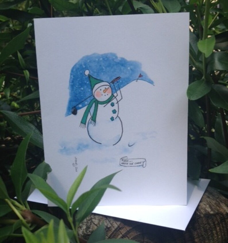 Golfing Snowman Note Cards - Etsy