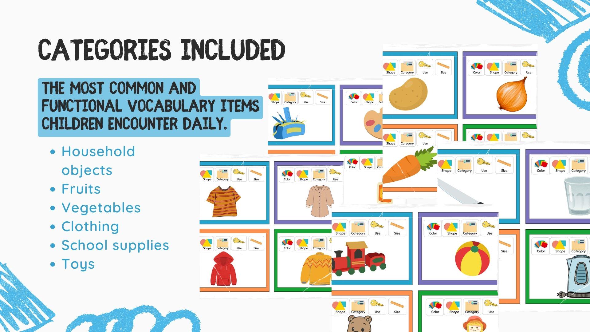 Describing Cards for Speech Therapy – Vocabulary, Attributes ...