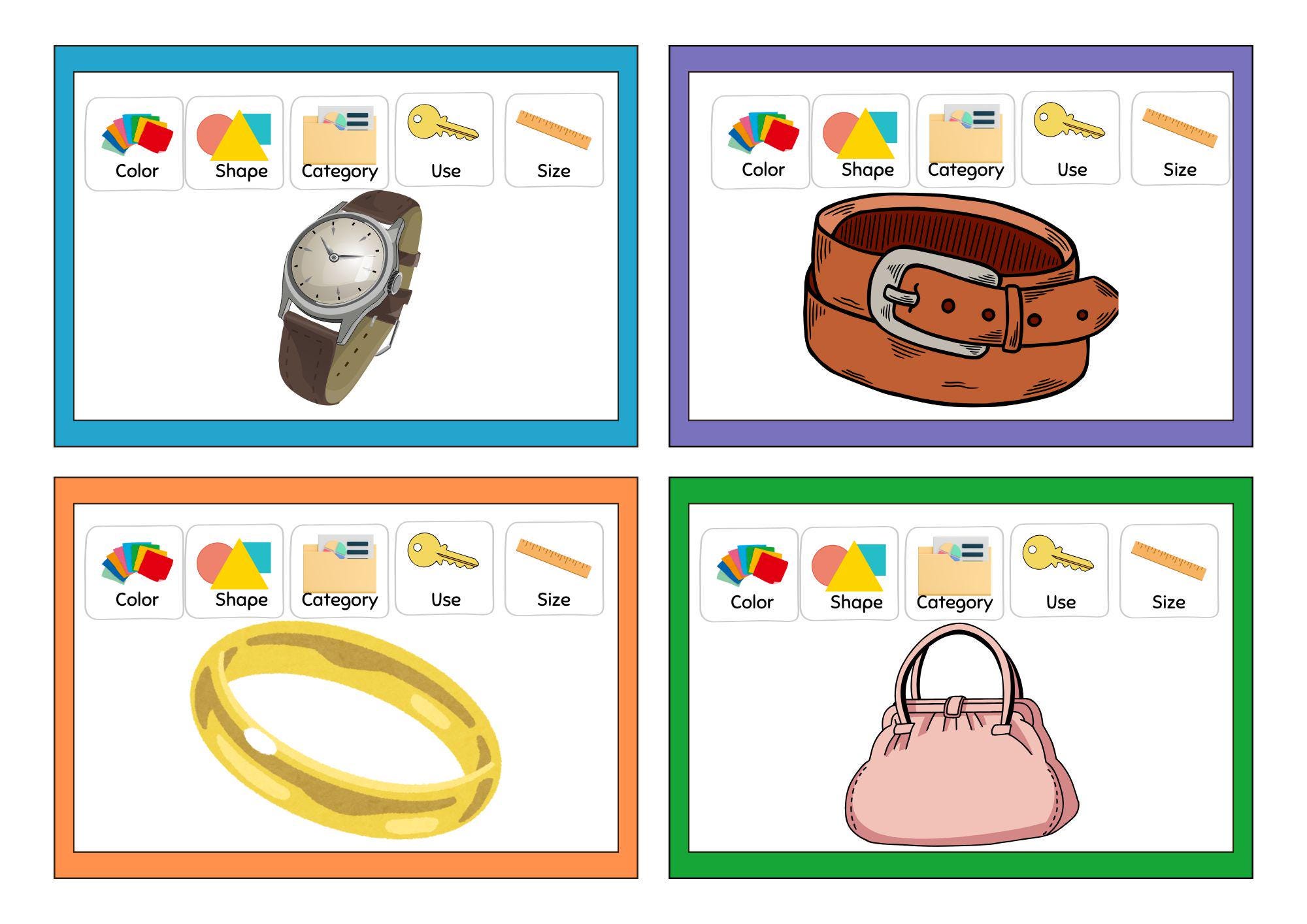 Describing Cards for Speech Therapy – Vocabulary, Attributes ...