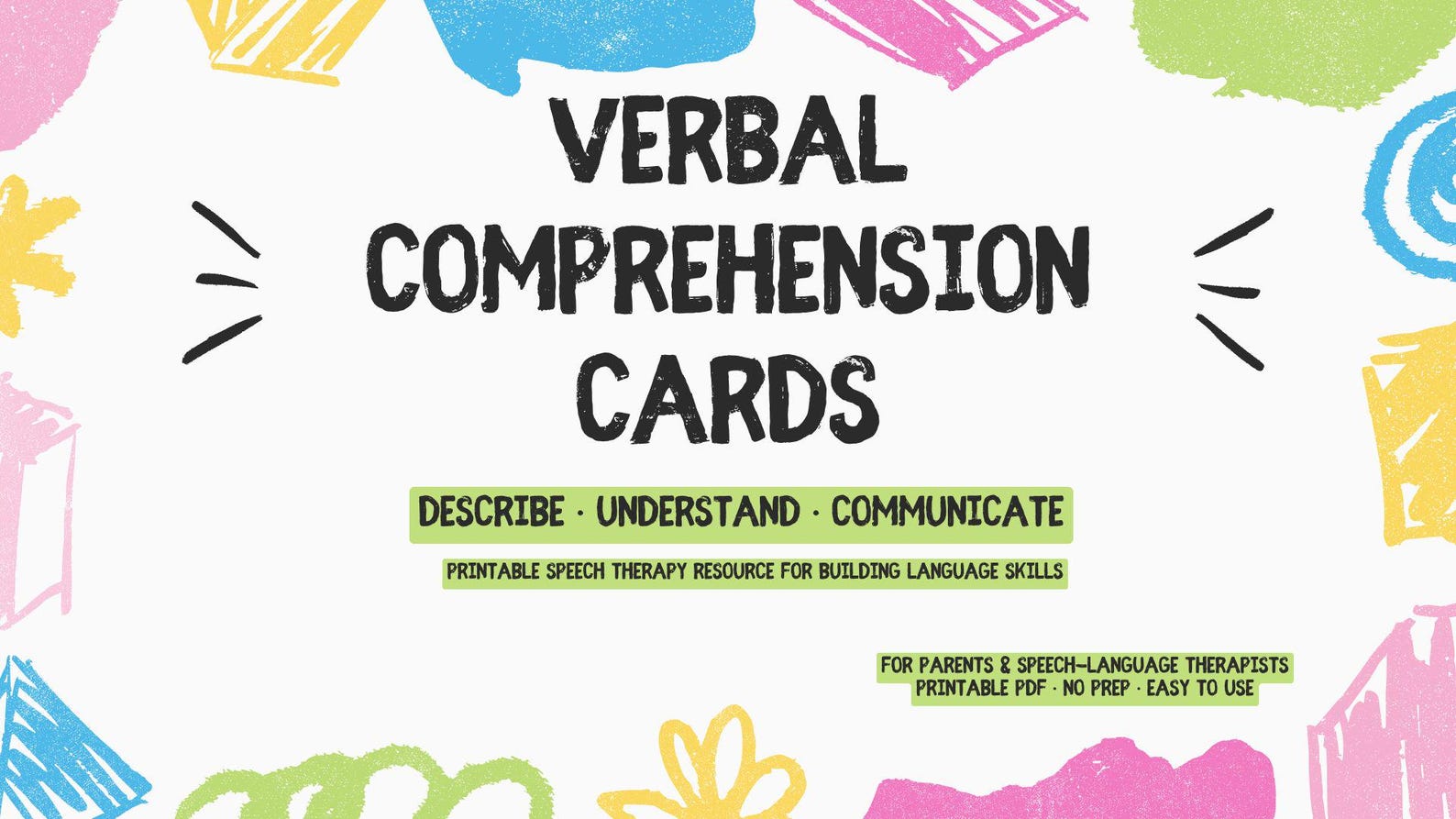Describing Cards for Speech Therapy – Vocabulary, Attributes ...