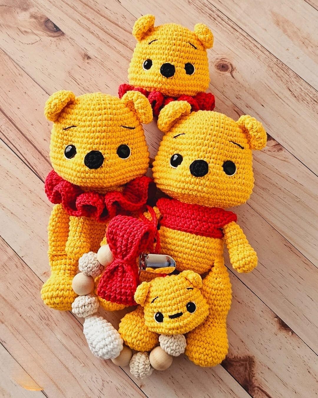 4 IN 1 Winnie the Pooh, Rattle, Pacifier Holder, Security Blanket ...