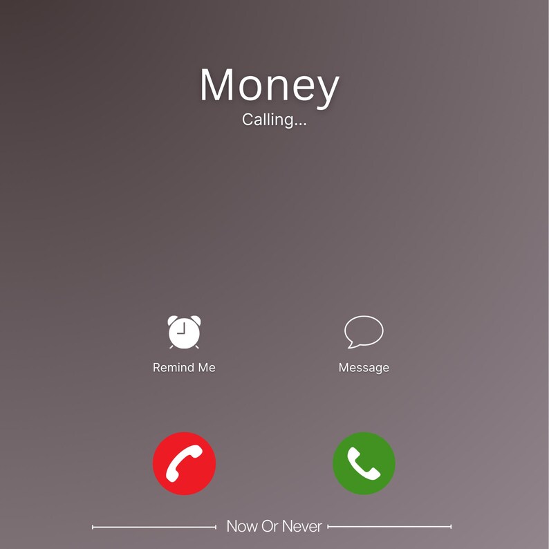 Money Calling Digital Poster | Aesthetic Cash Phone Call Art | Instant ...