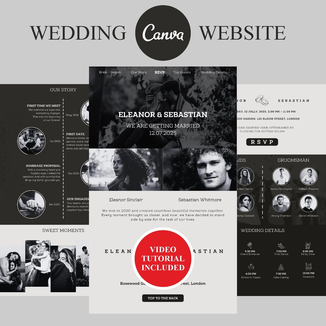 Elegant Wedding Invitation Website Template | RSVP Online Wedding Site ...
