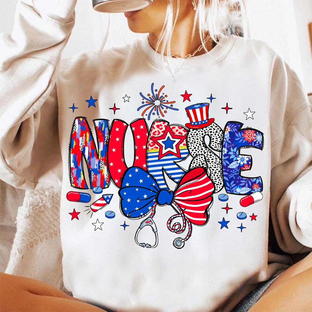 4th of July Nurse Png Sublimation Design Download, American Nurse Png ...