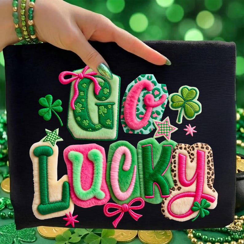 St Patricks Day Png, Go Lucky Png, Shamrock Png, Faux Yarn, Latch Hook ...