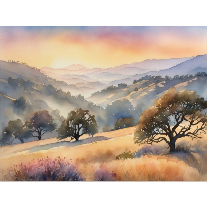 California Oaks Print - Etsy