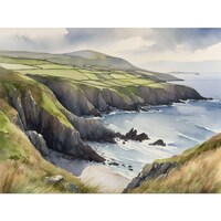 Slea Head Dingle Peninsula Ireland Watercolor Giclee Print Painting ...