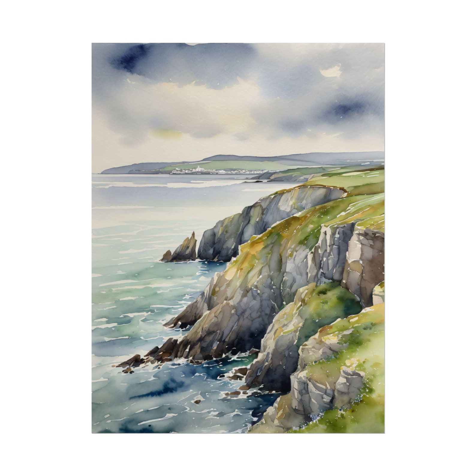 Howth Dublin Ireland Watercolor Print – Irish Coastal Landscape, Dublin ...