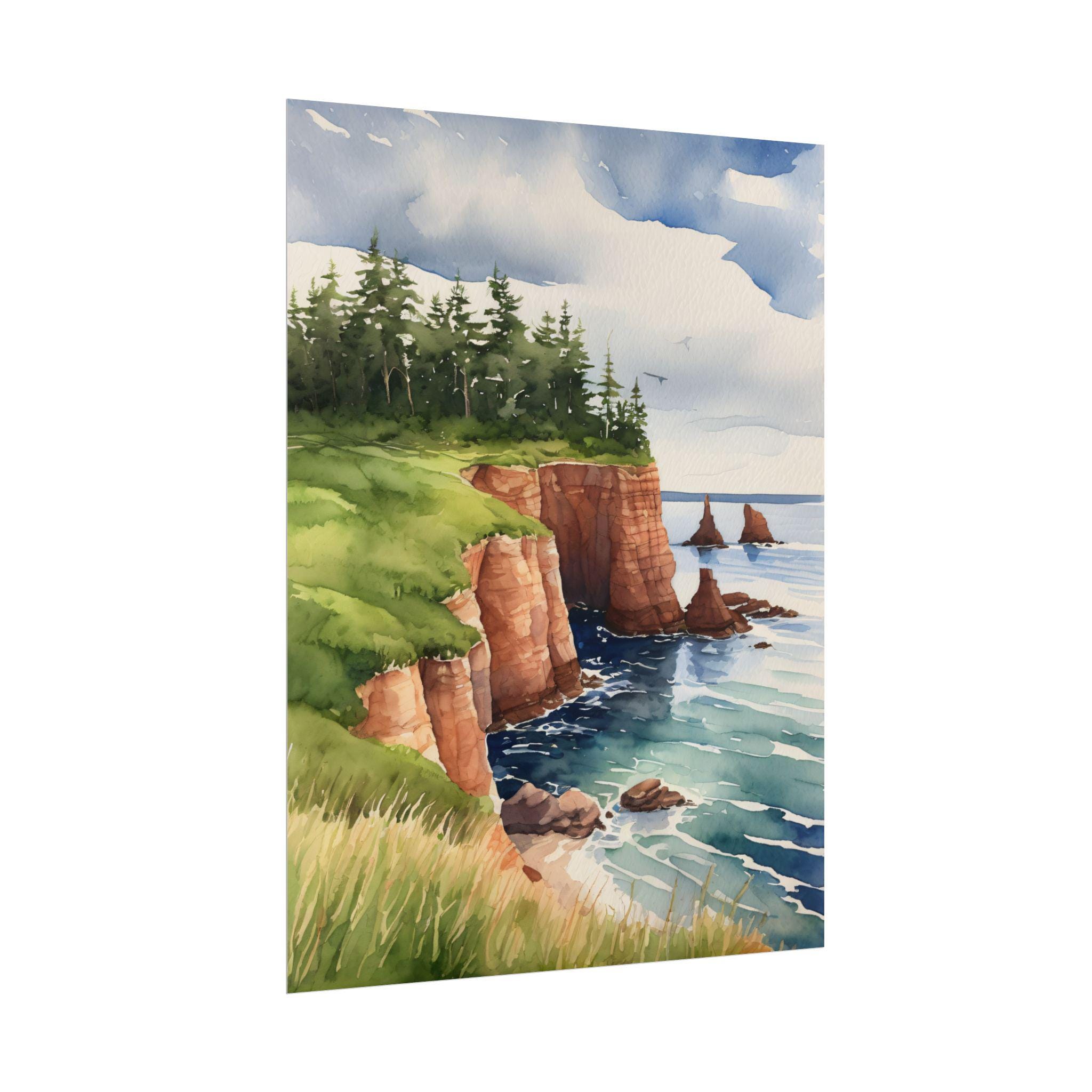 Prince Edward Island Painting, PEI Coastal Landscape Wall Art, Red Sand ...