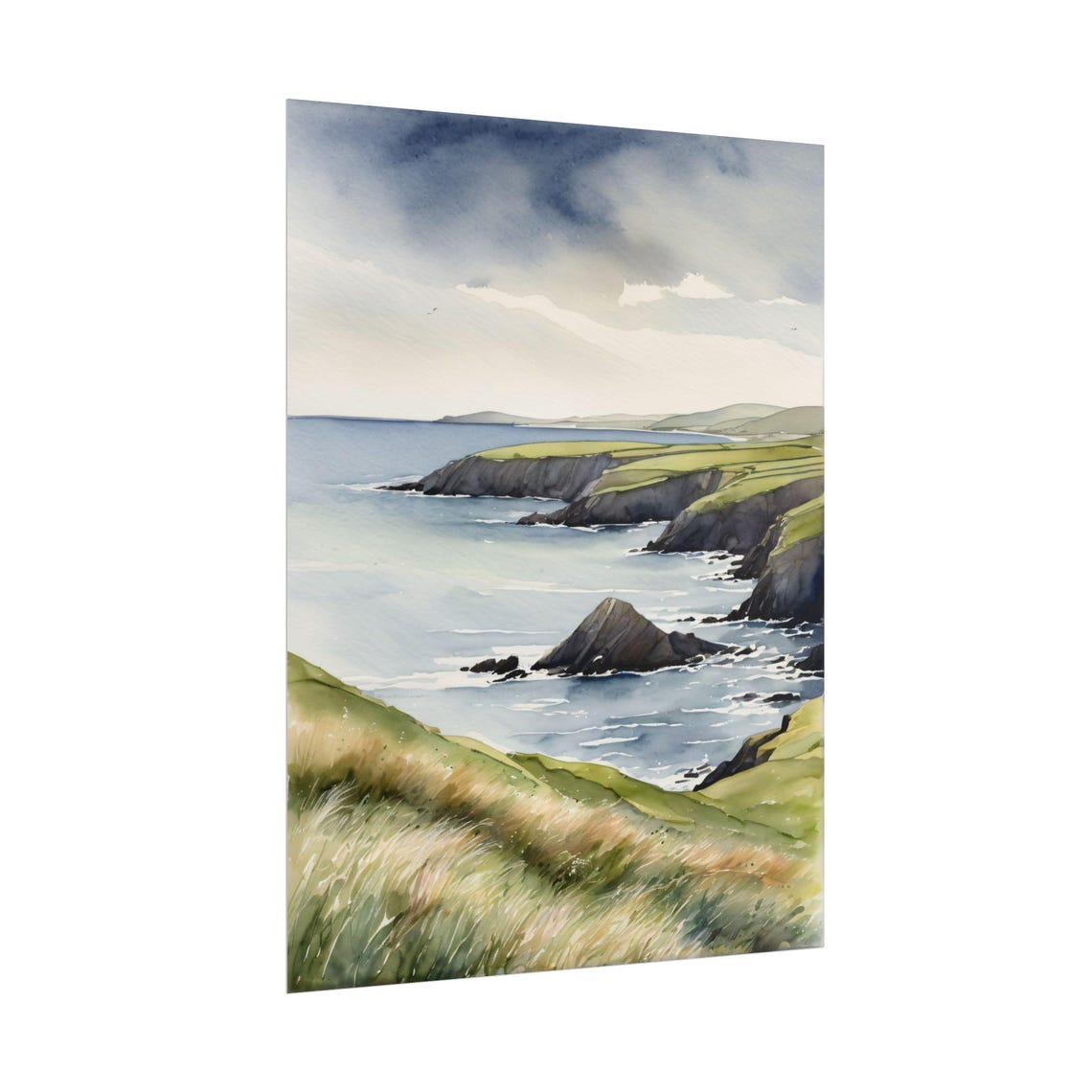 Dingle Peninsula Watercolor Painting, Ireland Landscape Print, Irish ...