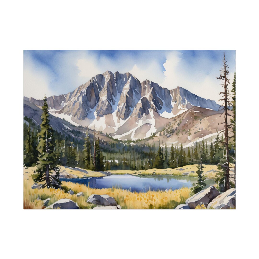 Great Basin National Park Watercolor Painting, Nevada Landscape Art ...