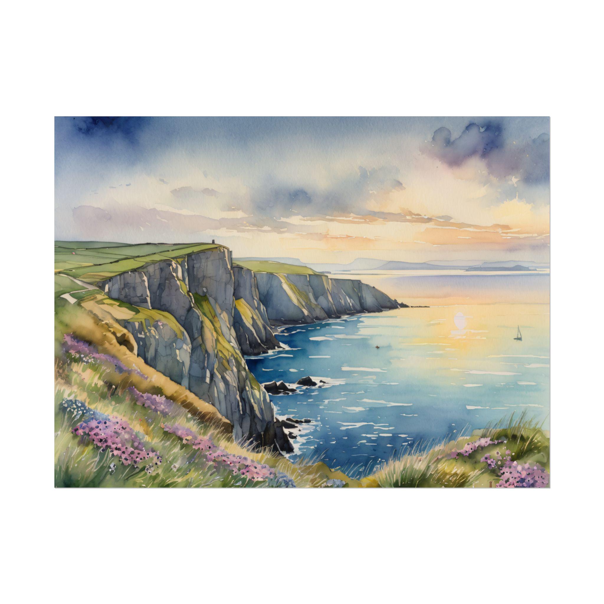 Howth Dublin Ireland Watercolor Print, Irish Coastal Landscape, Dublin ...