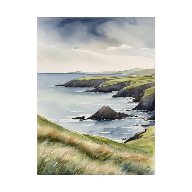 Dingle Peninsula Watercolor Painting, Ireland Landscape Print, Irish ...