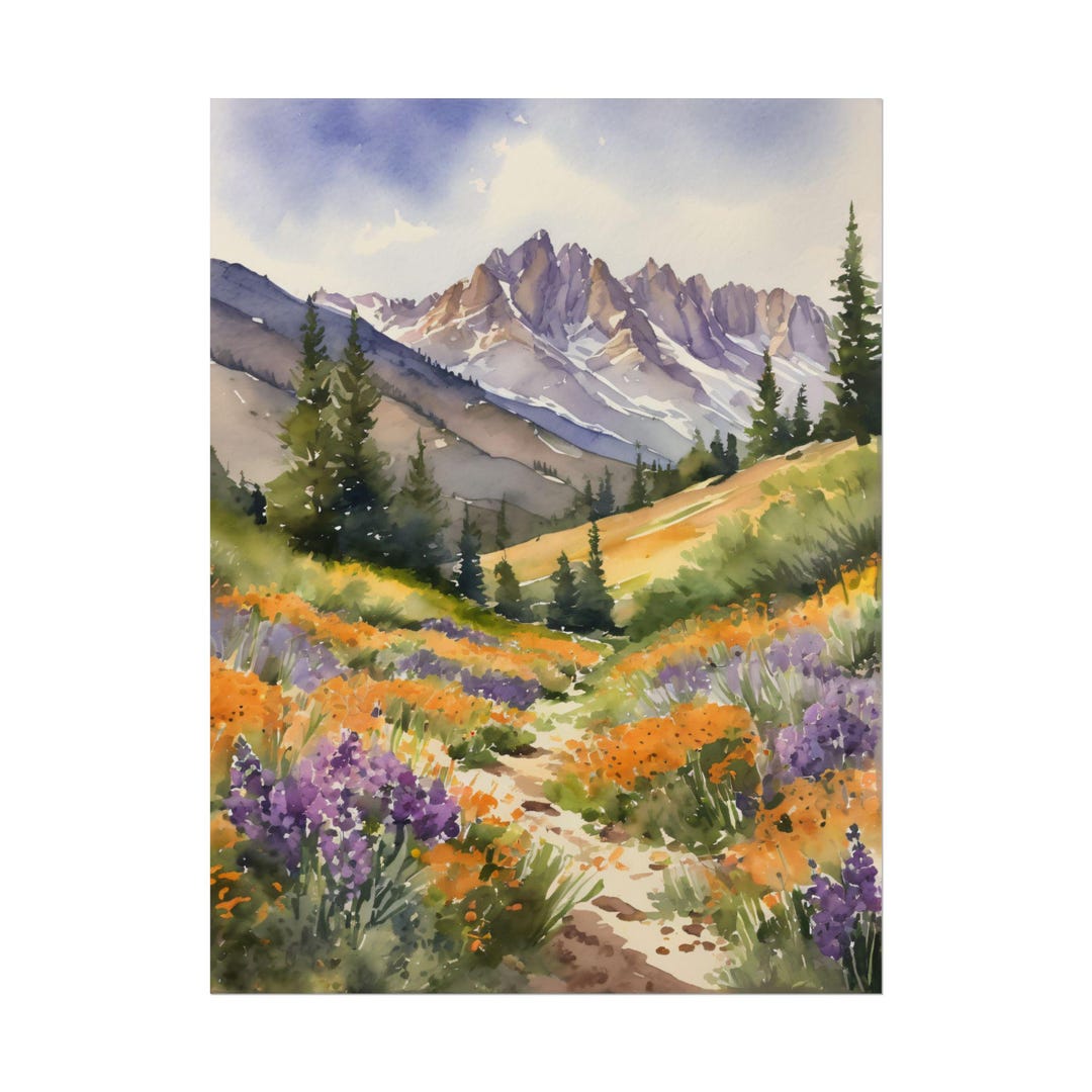 Wasatch Mountains Watercolor Art Print – Utah Landscape Painting ...