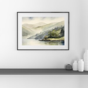 Lake Windermere Watercolor Painting, Lake District Landscape Art Print ...