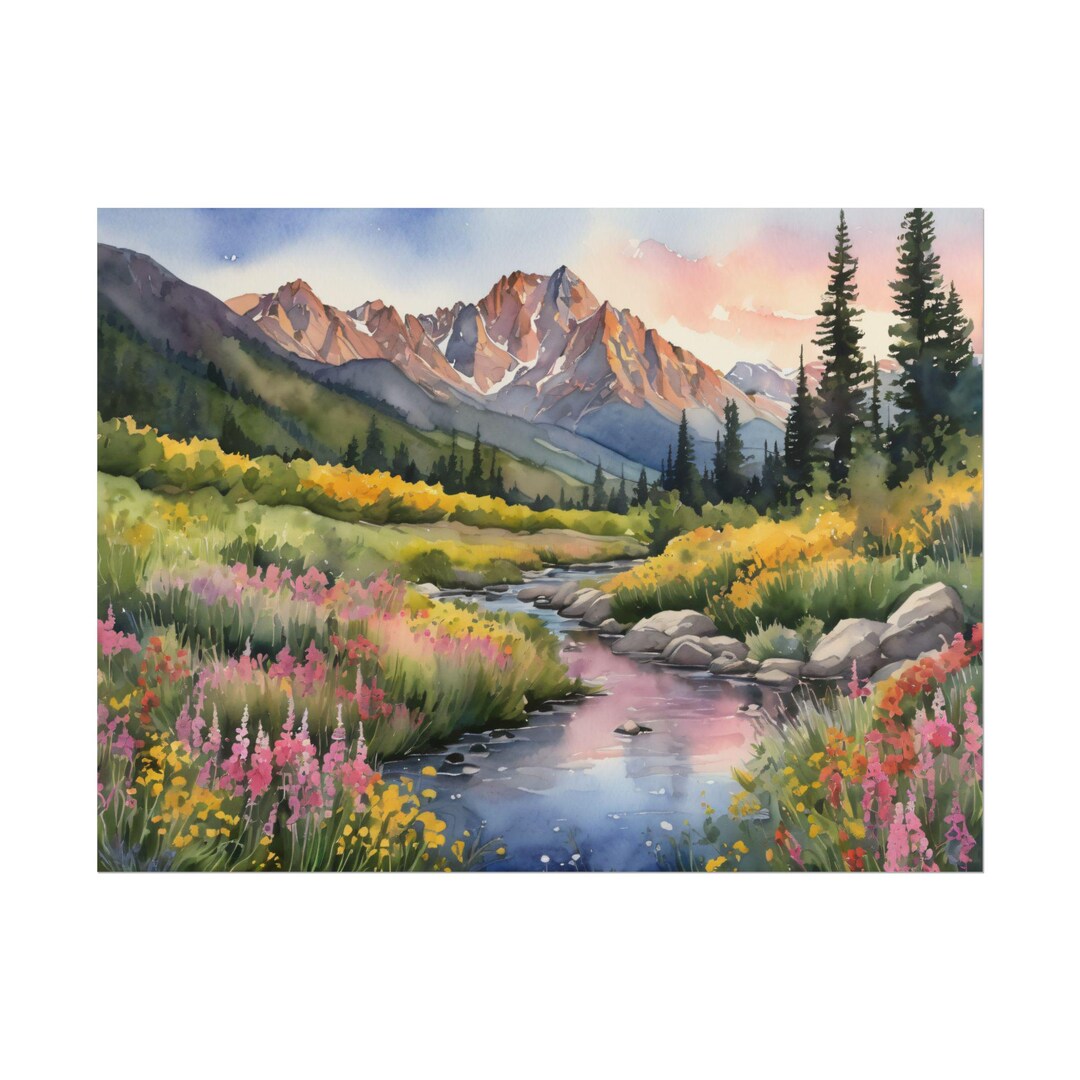 Wasatch Mountains Watercolor Art Print – Utah Landscape Painting ...