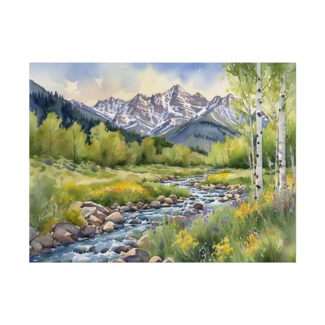 Wasatch Mountains Watercolor Art Print – Utah Landscape Painting ...