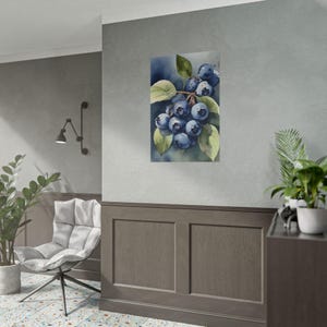 Blueberry Painting, Watercolor Berry Art Print, Kitchen Wall Art ...