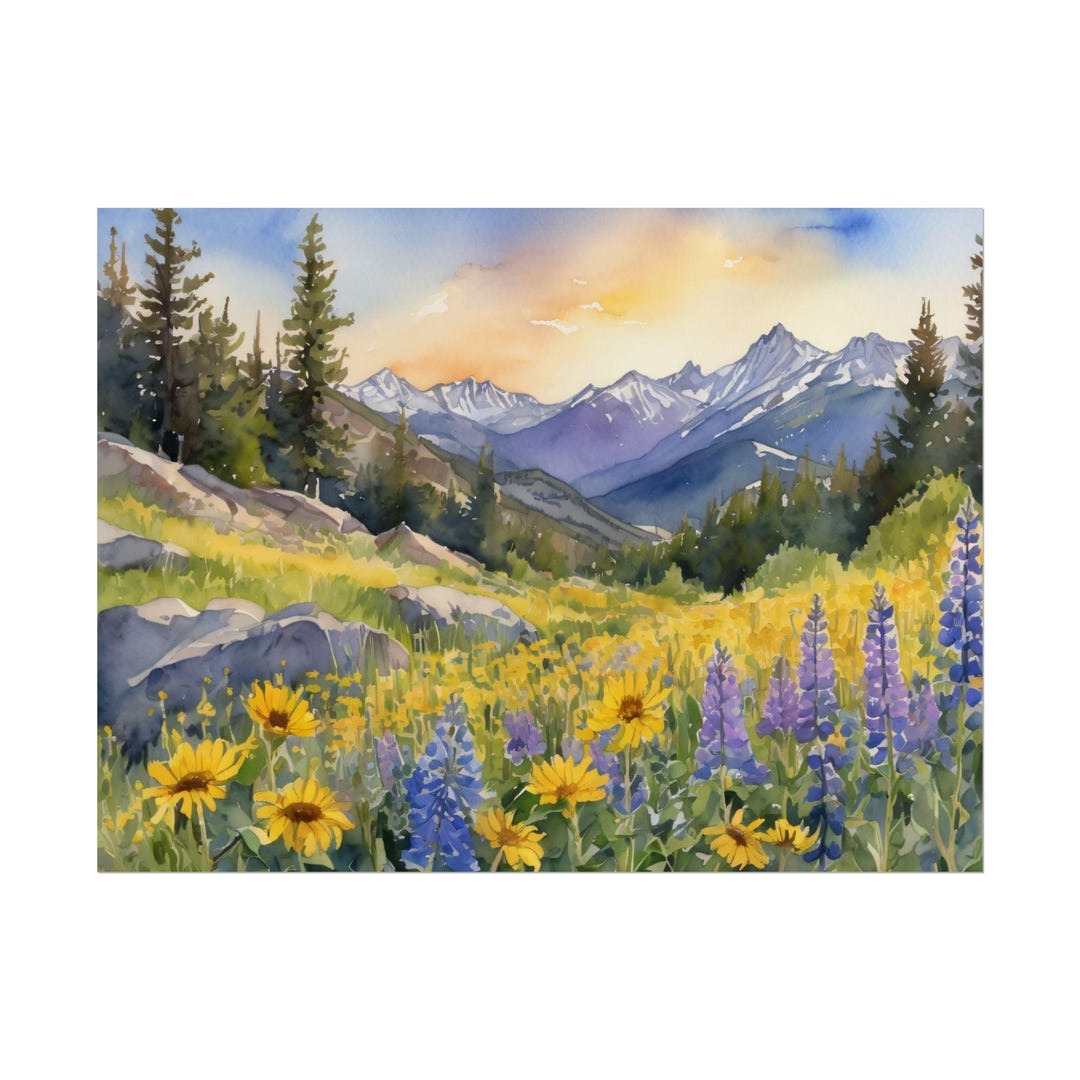 Wasatch Mountains Watercolor Art Print – Utah Landscape Painting ...