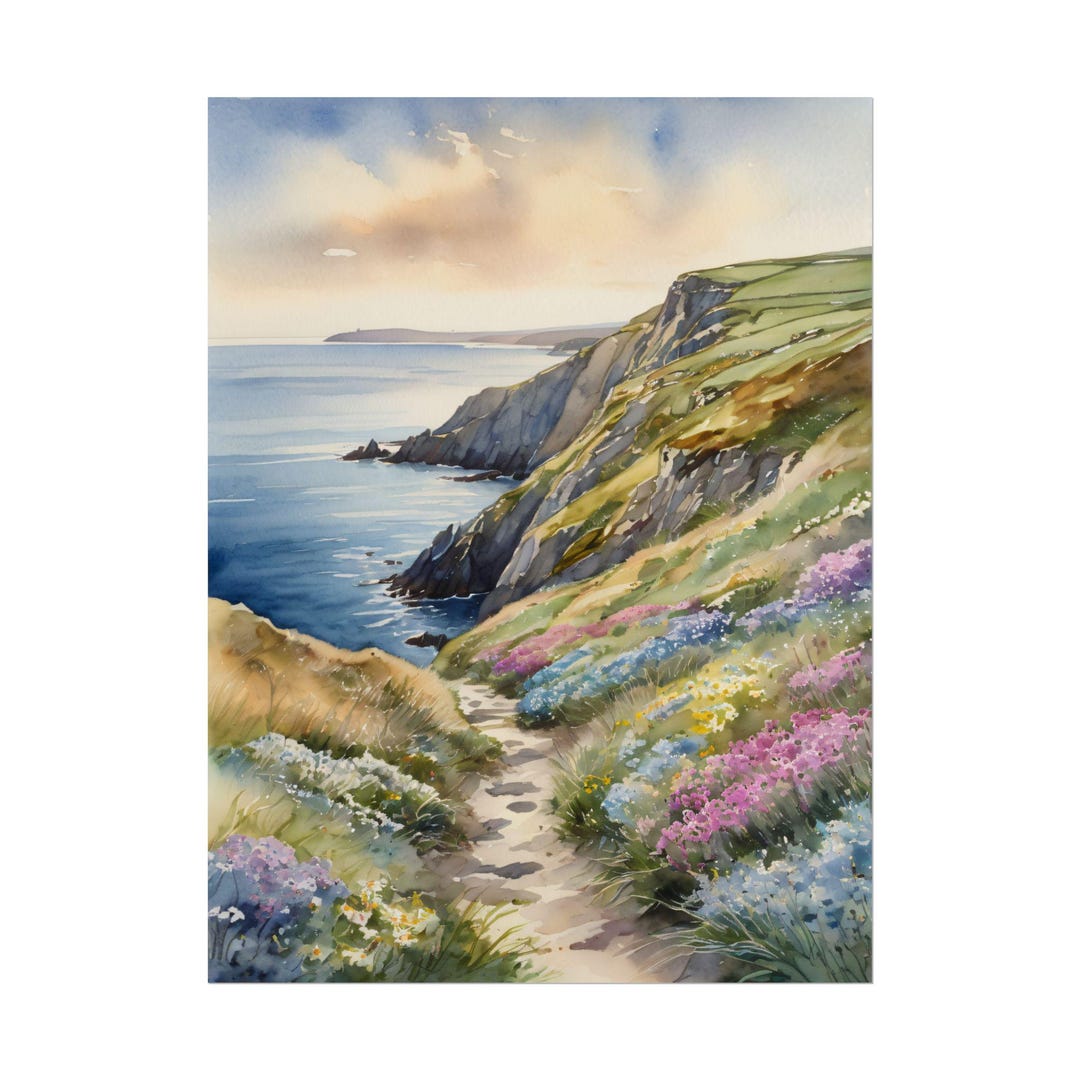 Howth Dublin Ireland Watercolor Print, Irish Coastal Landscape, Dublin ...