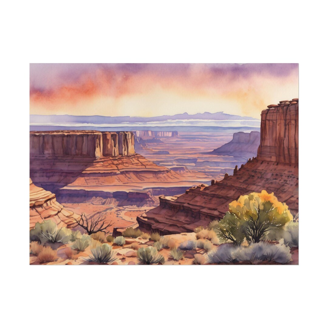Canyonlands National Park Watercolor Painting – Utah Landscape Art ...