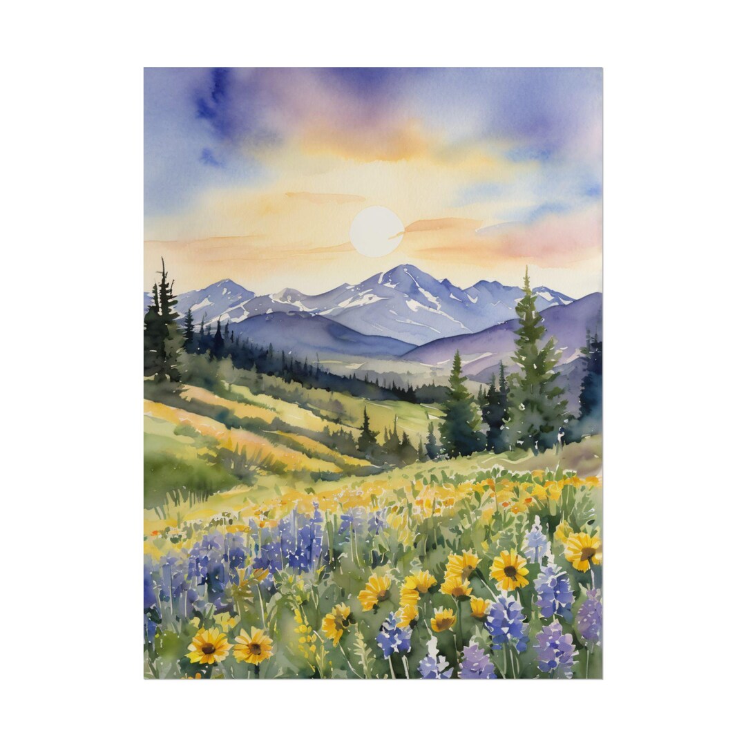 Wasatch Mountains Watercolor Art Print – Utah Landscape Painting ...
