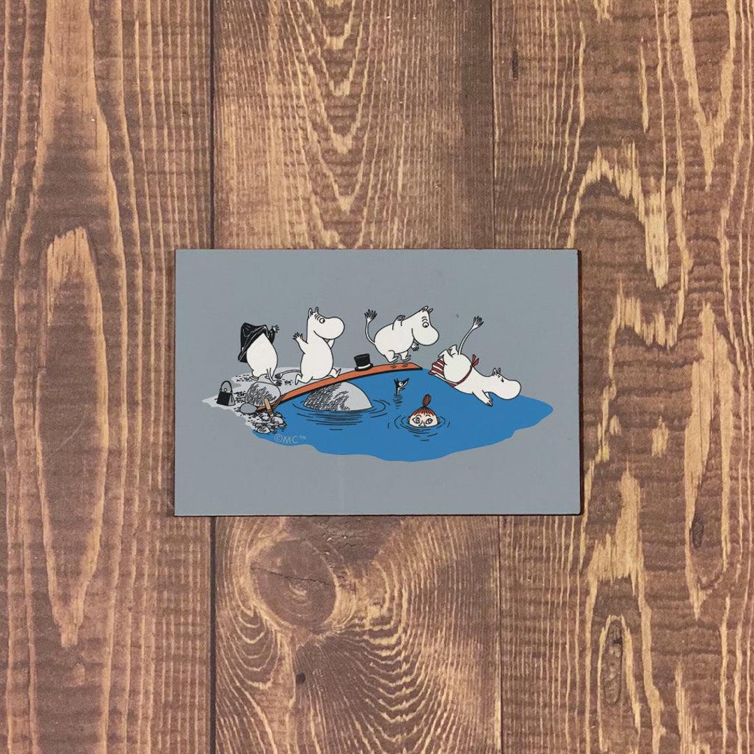 Moomin Family Swimming Wooden Fridge Magnet - Etsy