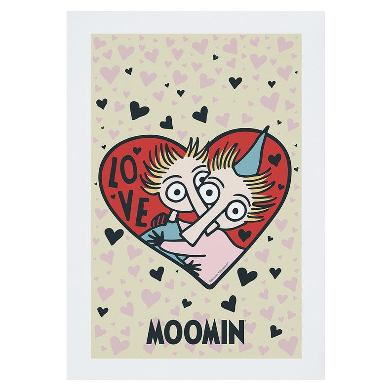 Moomin Love Hearts Thingumy and Bob Print - Etsy
