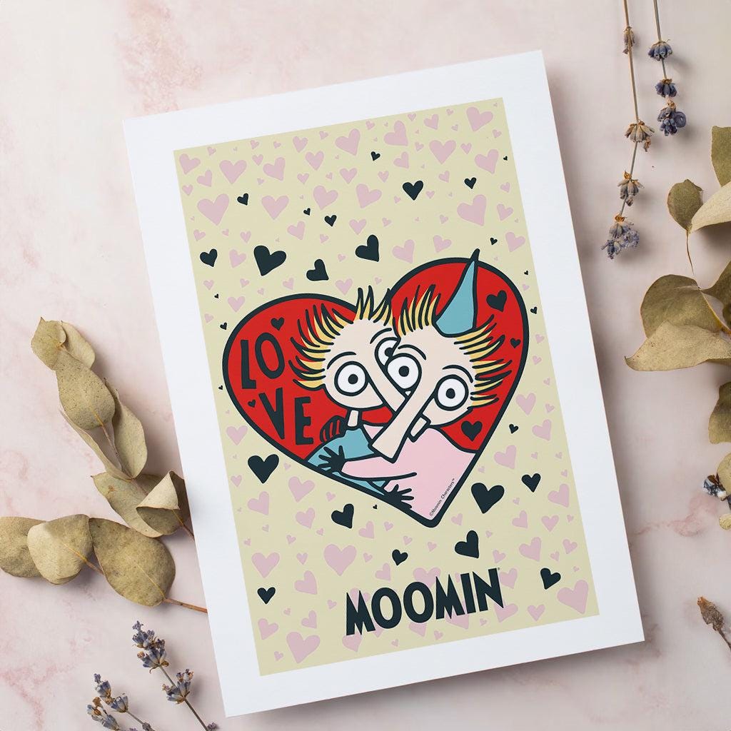 Moomin Love Hearts Thingumy and Bob Print - Etsy