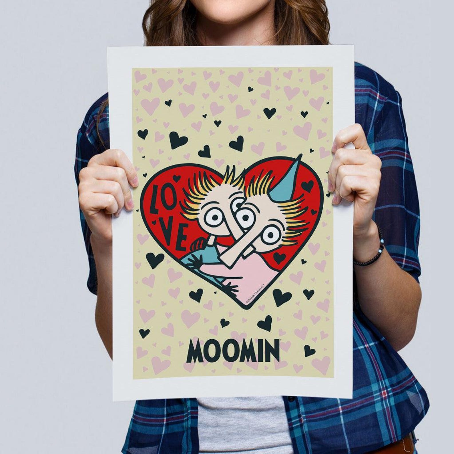 Moomin Love Hearts Thingumy and Bob Print - Etsy