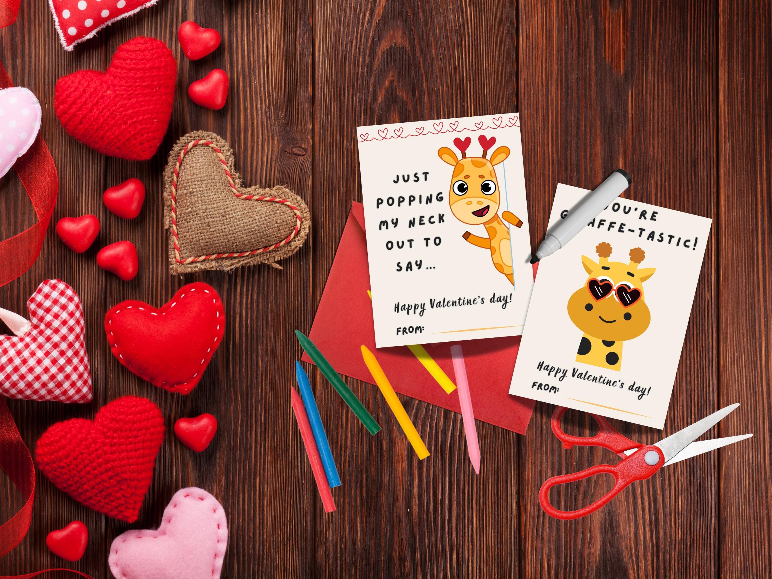 Cute Giraffe Valentines Day Cards for Kids Printable Classroom Exchange ...