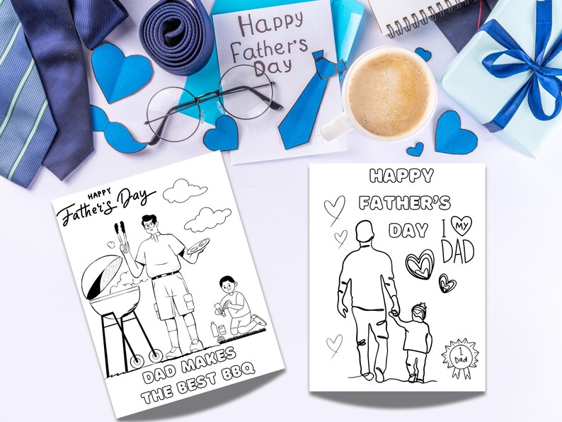 Father’s Day Coloring Pages - Fun Printable Dad Activity | 10-page ...