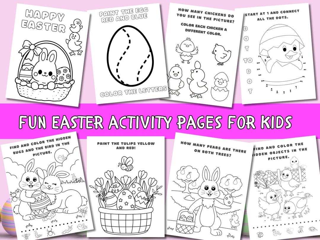 Easter Activity Pages for Kids – Printable Coloring, Tracing, Counting ...