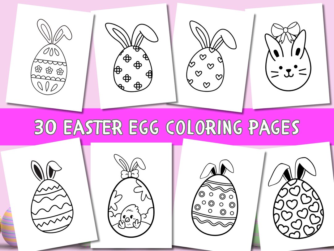 Easter Egg Coloring Pages for Kids: 30 Printable Designs (PDF) - Etsy