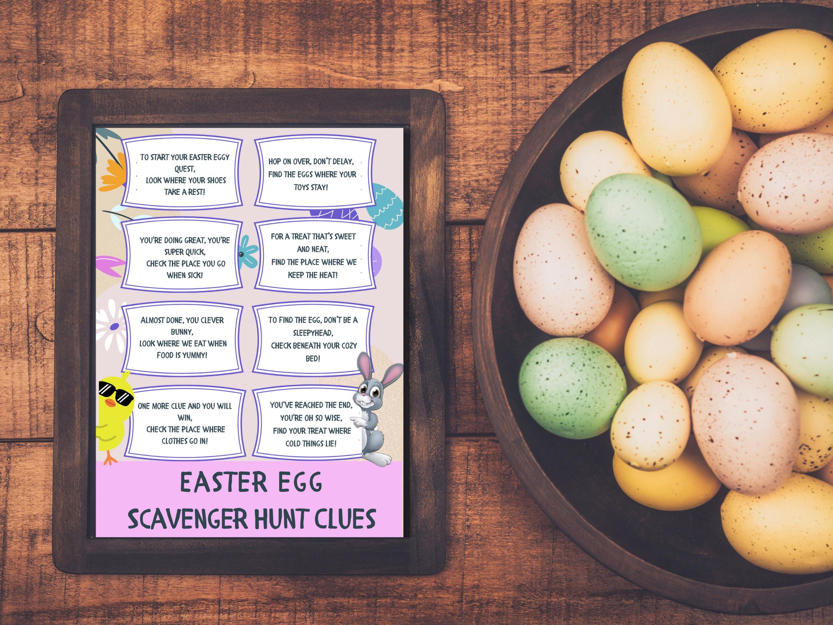 Easter Scavenger Hunt Clues for Kids | Rhyming Clue Cards & Printable ...