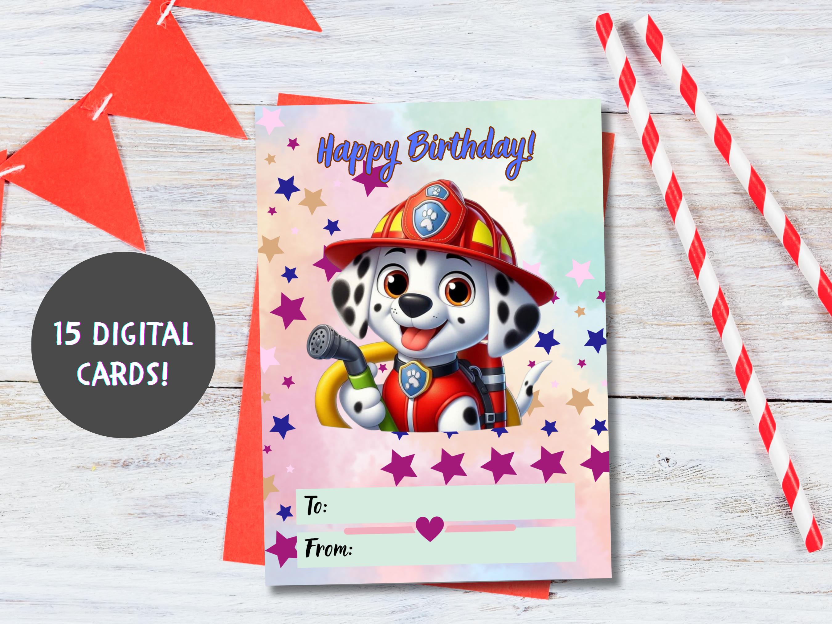 Paw Patrol Birthday Cards for Kids | Printable Digital Cards | 15 ...