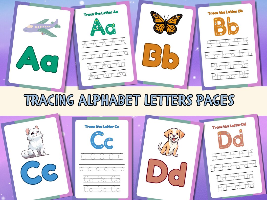 Tracing Alphabet Letters Pages for Kids | Printable ABC Booklet ...